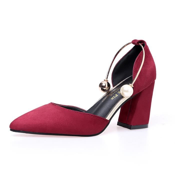 ESCARPIN Femme - Talons hauts pointus à la mode all-match - Rouge PY ...