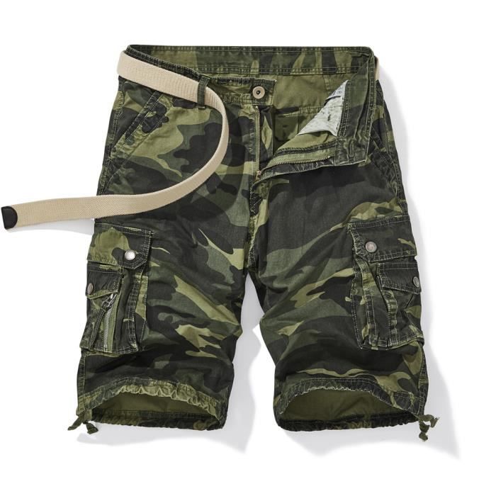 Short de cargo camouflage pour hommes - Ecelen - Grande taille - Coupe Cargo - Composition coton ...