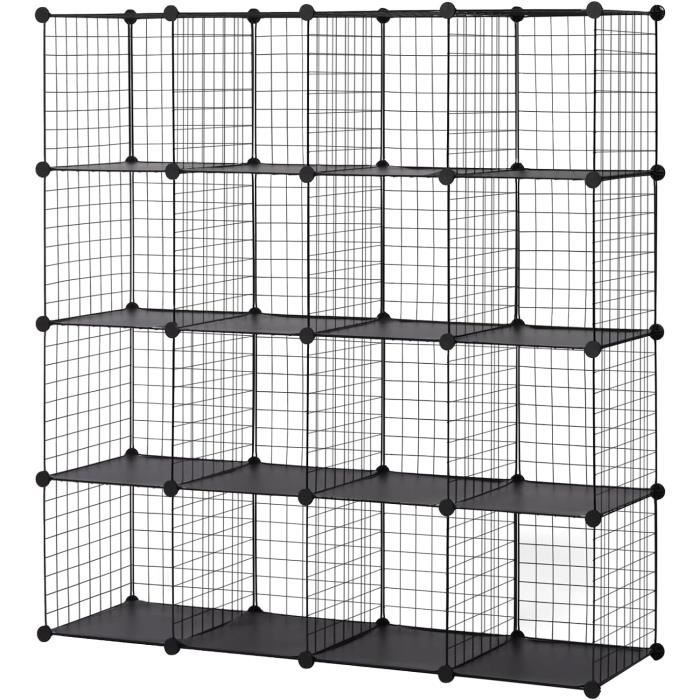 ESituro 16 Cubes de Rangement - Panneaux en Maille métallique Robuste ...
