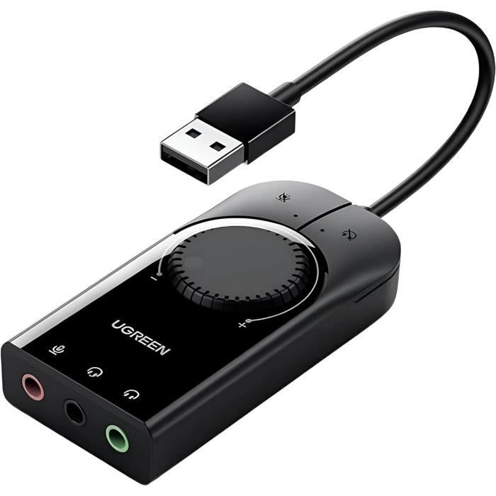 External Sound Card Ugreen CM129 USB 15cm Black58 - Cdiscount Informatique