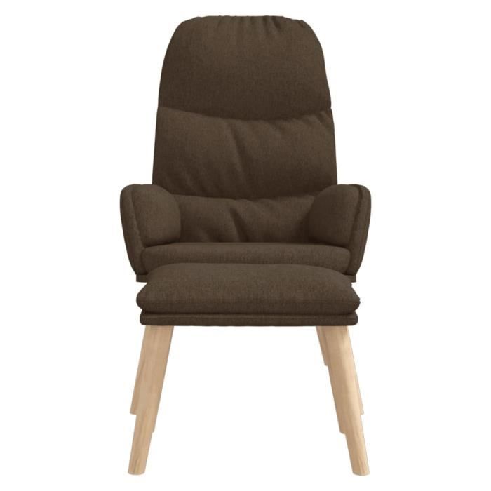 Chaise de relaxation avec tabouret Marron Tissu A3097345 Nouvelle ...