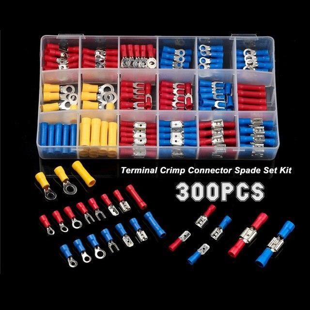 COSSE ELECTRIQUE,300pcs--Assortiment de bornes à broche, connecteur de fil de câble isolé ...