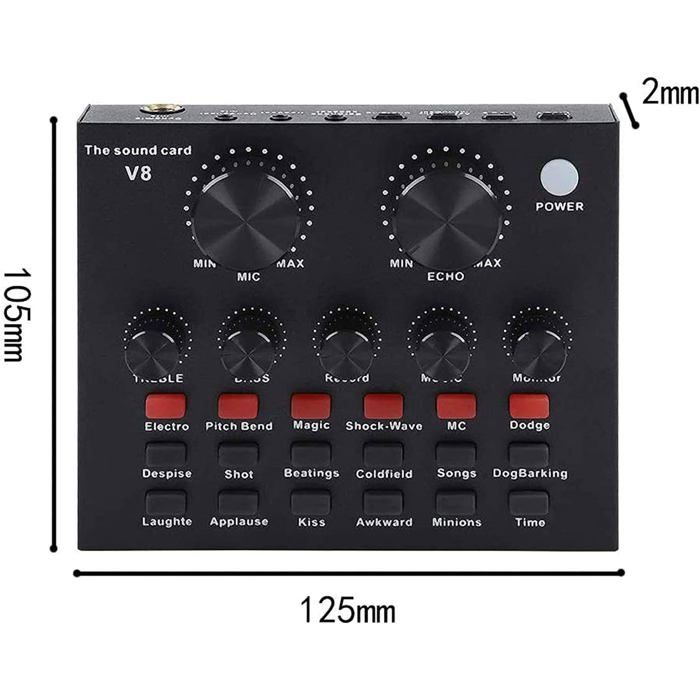 Carte son V8 microphone ordinateur tlphone portable iPad PS4 changeur ...