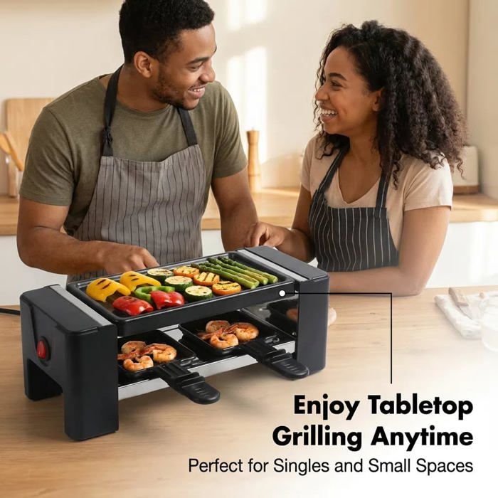 Appareil à raclette compact - FEBEST - Mini grill - 1 à 2 personnes - 2 ...