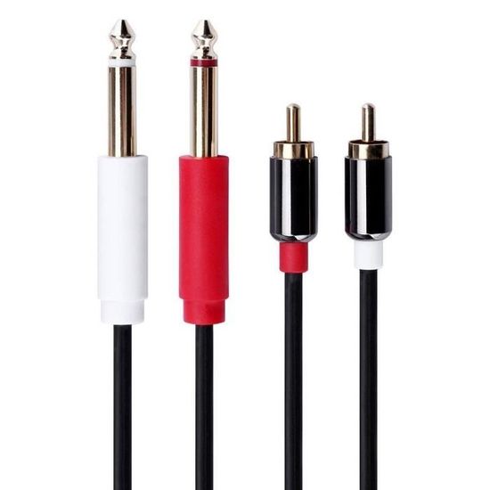 2X 6,35 mm à 2RCA Câble, RCA Câble Plaqué Or Série Audiowave 2 x 6,35mm (1-4 Pouce) Mâle TS à 2 ...