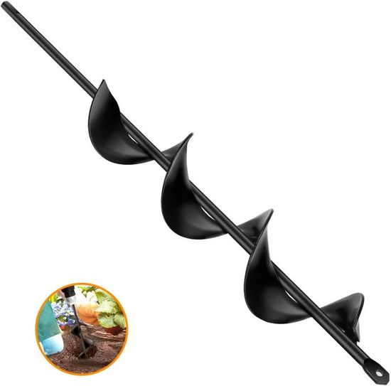 Tarière de jardin 6,6 x 42 cm avec entraînement hexagonal antidérapant ...