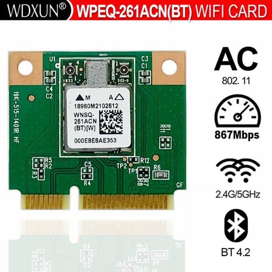 Carte sans fil Qualcomm Atheros QCA6174A, double bande AC 1200M ...