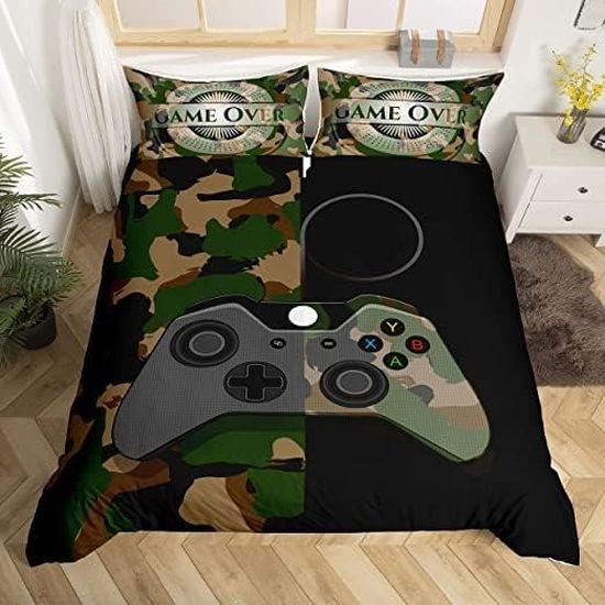 Parure De Lit Gamer Teens Boys Camouflage Gamepad Imprimé Housse De ...