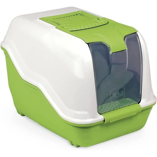 Bac à litière XXL Netta Maxi Blanc-Vert spécialement conçu pour Les ...