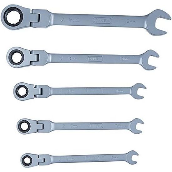 Clé à fourche à cliquet articulé 5 pièces [43] - Cdiscount Bricolage