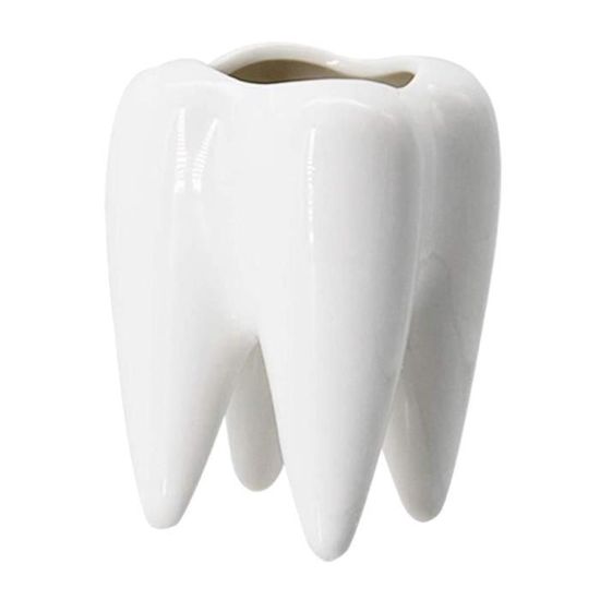 Dent En Céramique Vase Sculpture Statues Arrangement de Fleurs Stylo ...