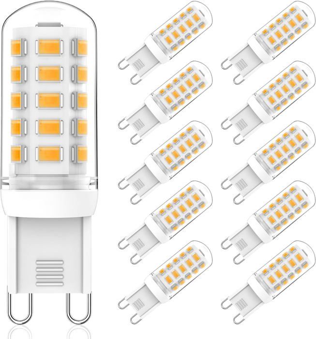 Ampoules LED G9 à intensité variable blanc chaud 2700 K, 3 W LED G9 de remplacement 25 W 28 W 33 ...