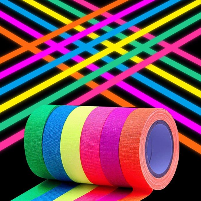 Kimimara UV Fluorescente Néon Ruban - Rubans Adhésifs Fluo Gaffer Par ...