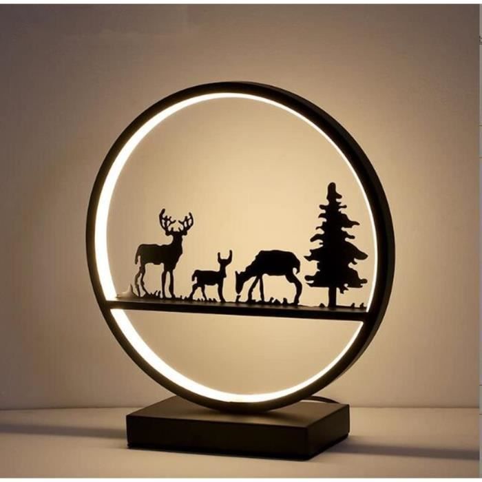 Led Cerf Lampe De Table Moderne Lampe De Chevet Lumière Chaude 3000K ...