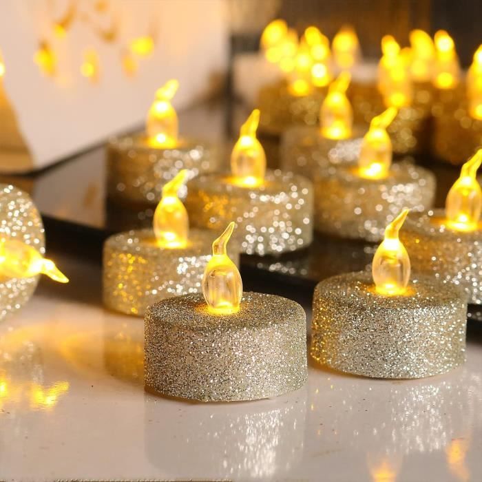 Lot De 12 Bougies Chauffe-Plat Led Sans Flamme, Bougies Chauffe-Plats ...