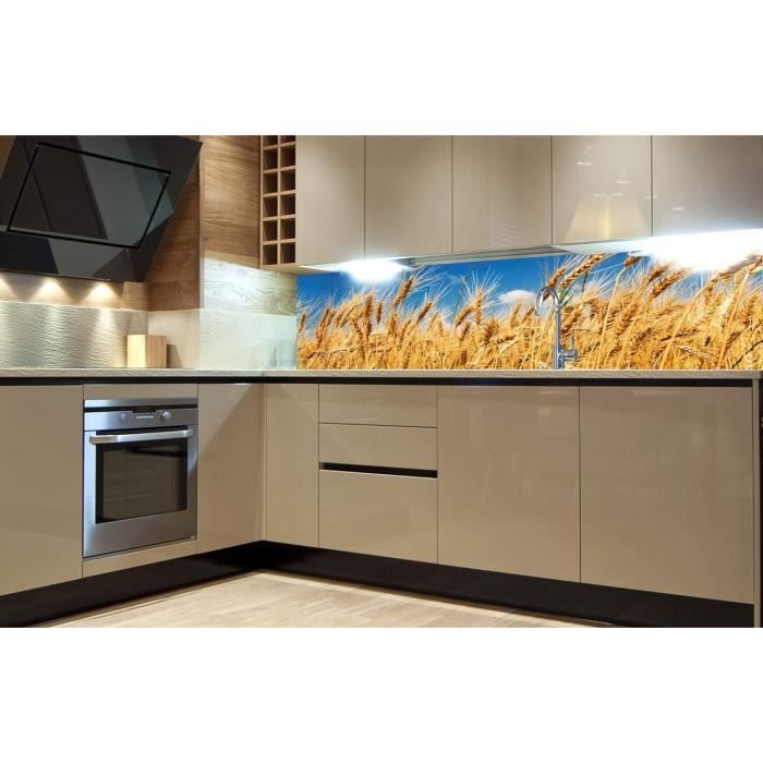 Sticker Crédence - Cuisine Champ De Blé 180 X 60 Cm | Mur Arrière De La ...