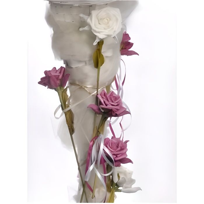 Rose à dragées mariage avec 5 raquettes (blanc) - Cdiscount Maison
