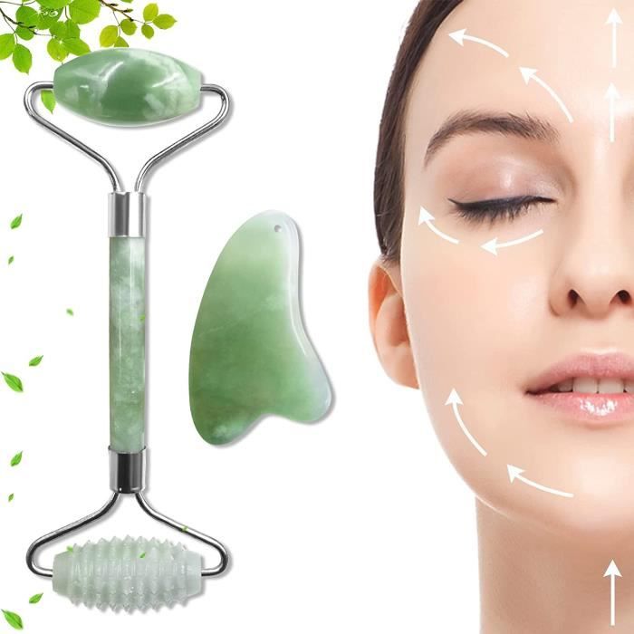 Rouleau Massage Visage Et Gua Sha Visage Rouleau Pierre De Jade Visage