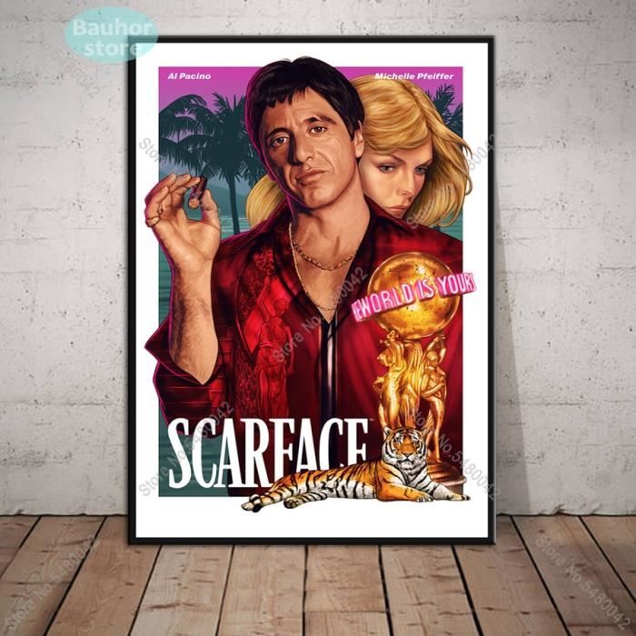 Affiche Du Film Scarface Affiche De Film Scarface AL PACINO, Toile De