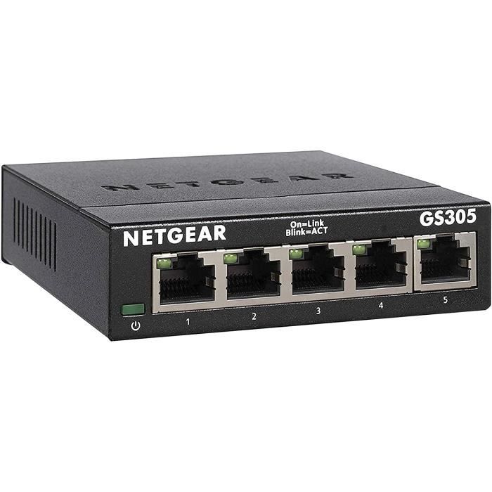 Switch Ethernet 5 Ports RJ45 Métal Gigabit (10-100-1000), switch RJ45 ...