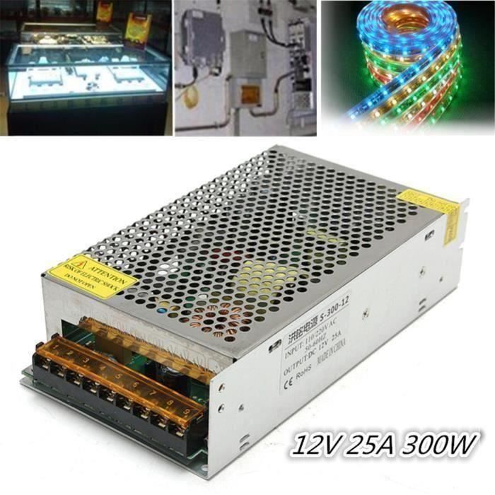 12V 25A 300W Alimentation à découpage transformateur entrée 110-220V - Cdiscount Bricolage