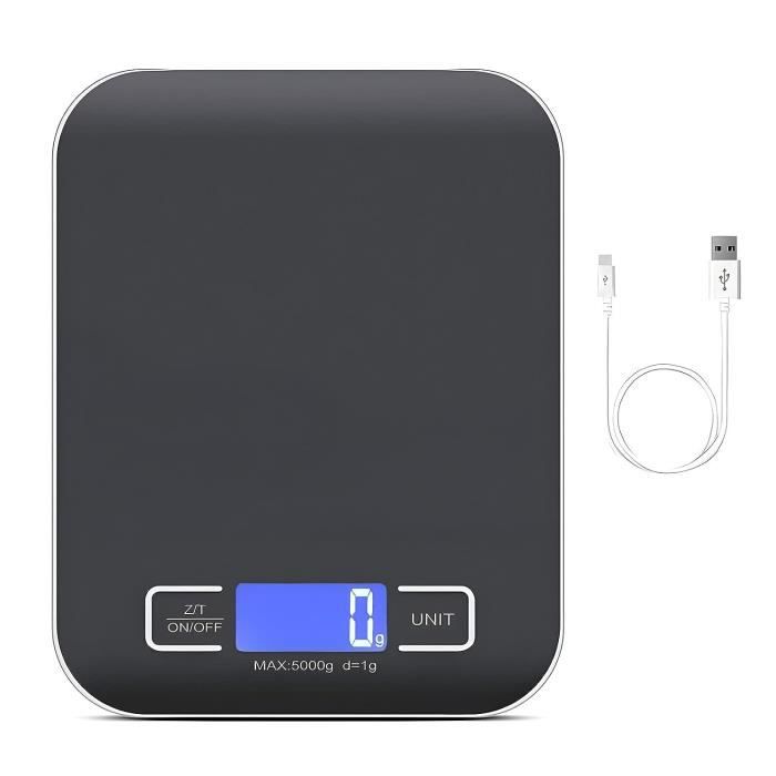 Balance De Cuisine Numérique - 10 Kg-1 G - Rechargeable Par Usb - Avec ...