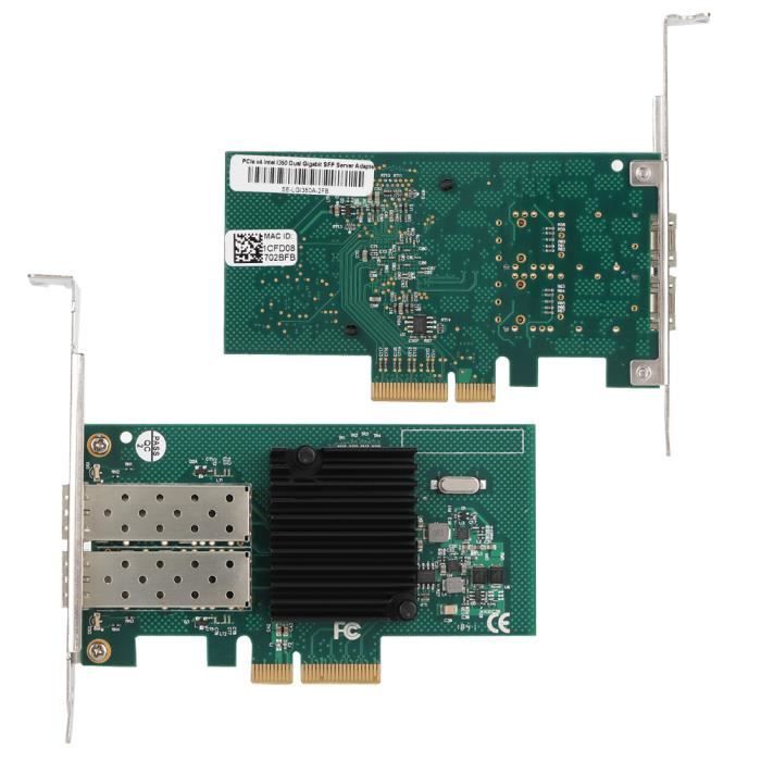 Carte Réseau Gigabit Fibre PCI-Express Double Port, Adaptateur Ethernet ...