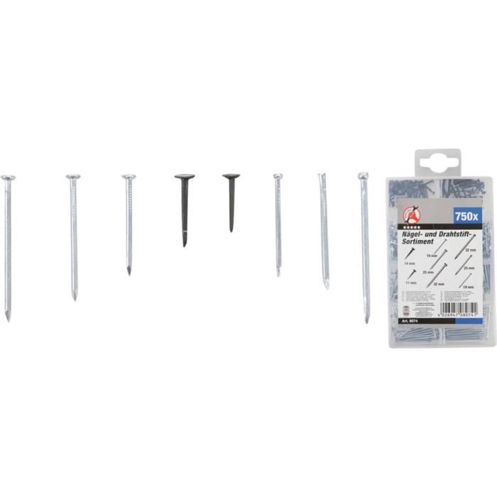 Clous de finition - KRAFTMANN - 8074 - tête Cap - Aluminium/Noir - 750 ...