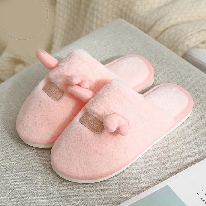 Pantoufles en coton de dessin animé mignon Chaleur intérieure ...