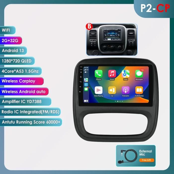Pour Renault Trafic 3 Opel Vivaro B Android autoradio stéréo 2din ...