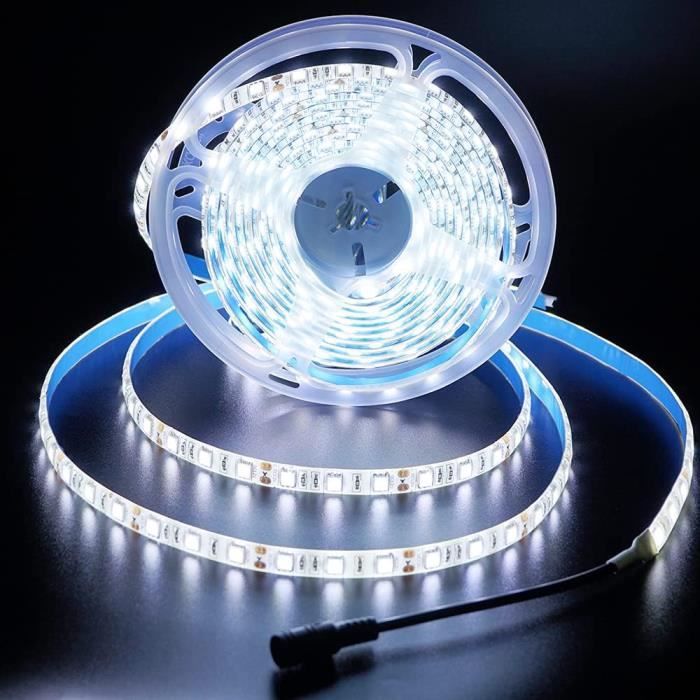 12V Ruban Led Blanc Froid,5M 300Leds Smd5050 Lumière Étanche Ip65 ...