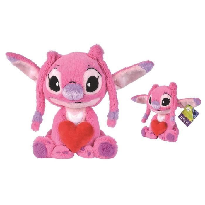 Peluche Simba Disney Stitch Angel Coeur 25 cm - rose - 11x13x25 cm ...