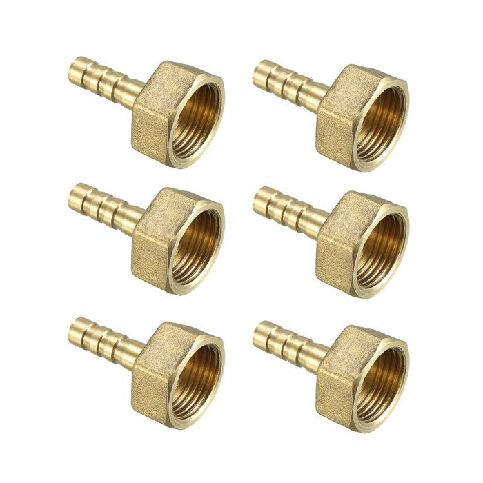 SOURCING MAP Adaptateur laiton raccord tuyau barbelé 6mm Barbelure x 3-8 PT Femelle Tuyau 6Pcs ...