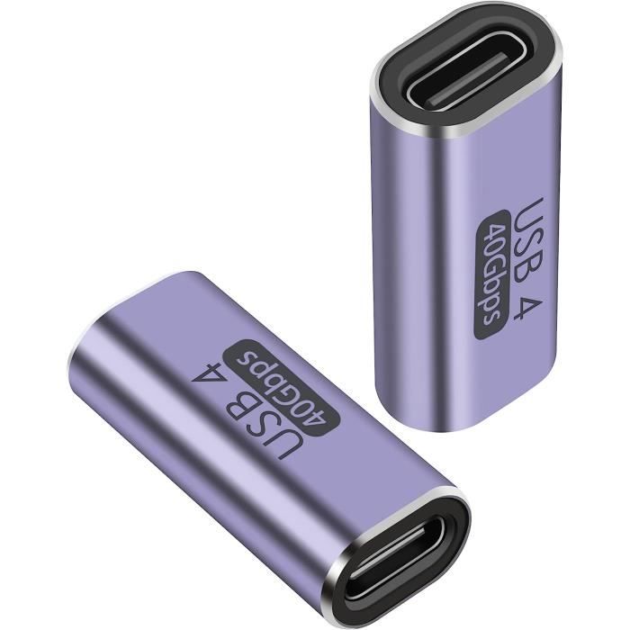 QIANRENON 40Gbps USB C coupleur Adaptateur USB4.0 Type C Femelle vers ...
