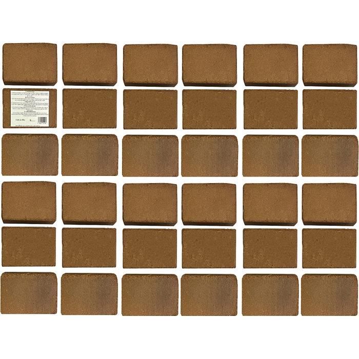 Brique de fibres de coco pressé 36 x 8 (288) litres, env. 650 g ...