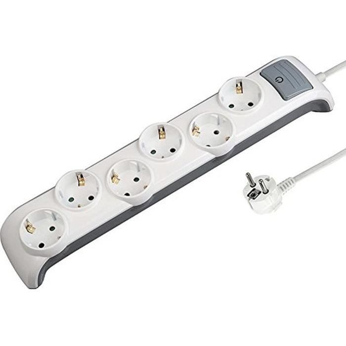 Multiprise Multiprise, Blanc, 62507[H1281] - Cdiscount Bricolage