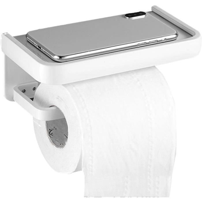 Derouleur Papier Wc Mural Porte Papier Toilette Avec Tablette Support ...