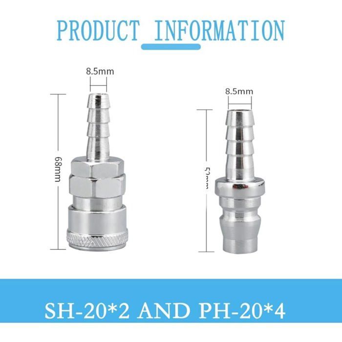 6 Embout Pneumatique 8mm Tuyau De Gaz Buse De Cuivre Connecteur Embout ...