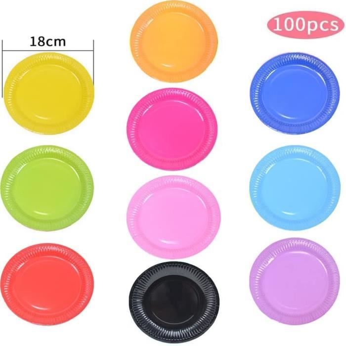 Lot De 100 Assiettes Jetables