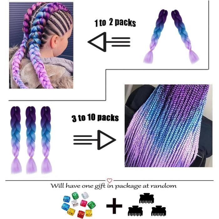 1Pcs Extension Cheveux Tresse Braids Meches Meches Pour Tresses ...