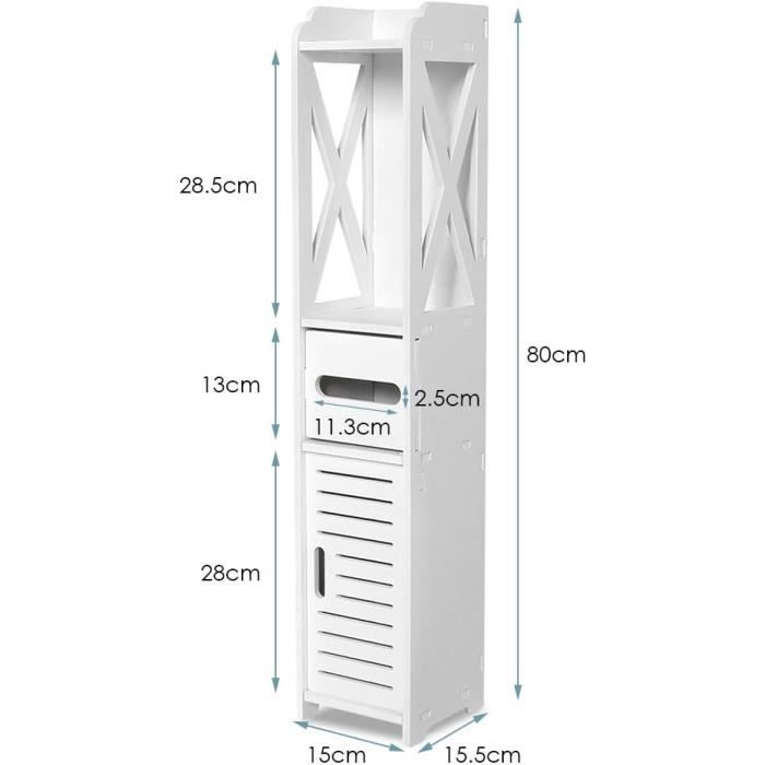 Meuble Colonne De Salle De Bain, Armoire De Toilette Meuble De Stockage ...