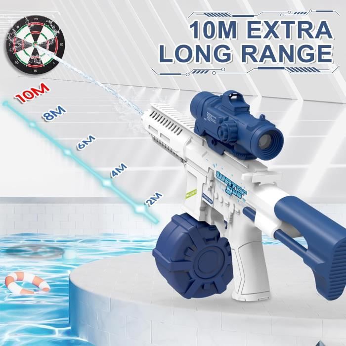 Pistolet a Eau Électrique Automatique, Puissant Pistolet à Eau, Portée De 32 FT, Cadeau Jouet d ...