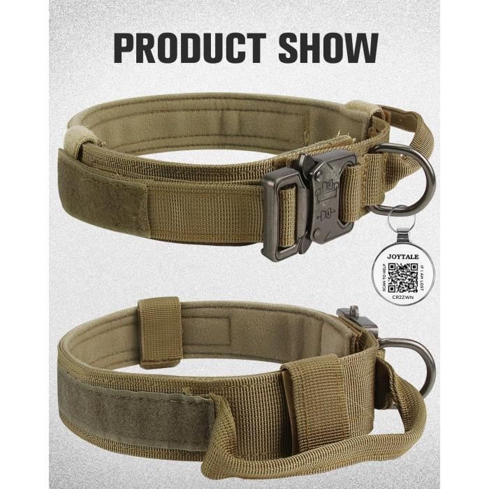 Joytale Collier Chien Tactique, Réglable Colliers Gros Chiens avec Code ...