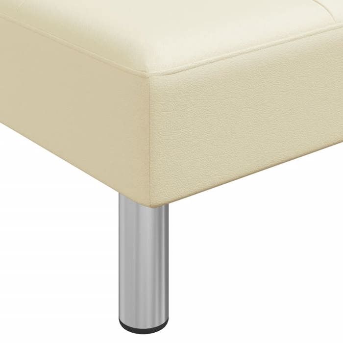 Meridienne salon-Chaise longue crème similicuir - Fauteuil relax@114020 ...
