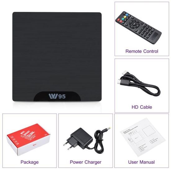 TV BOX Intelligent W95 Android 7.1 Amlogic S905W Quad Core 1 Go + 8 Go ...
