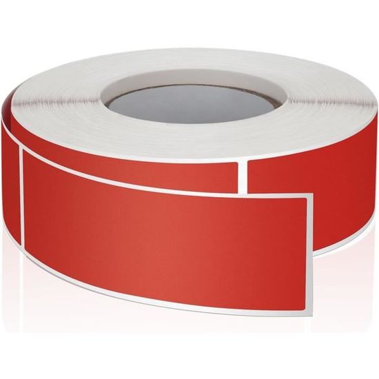 Lot de 500 étiquettes autocollantes rectangulaires rouges 7,6 x 2,5 cm ...