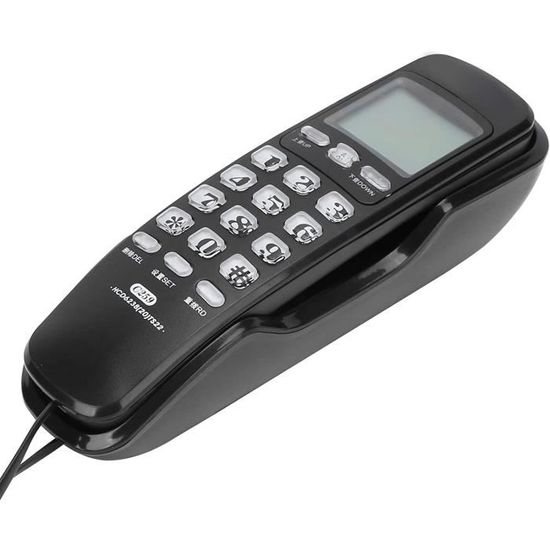 Téléphone filaire fixe pour la maison, téléphone mural avec affichage de l'identification de l ...