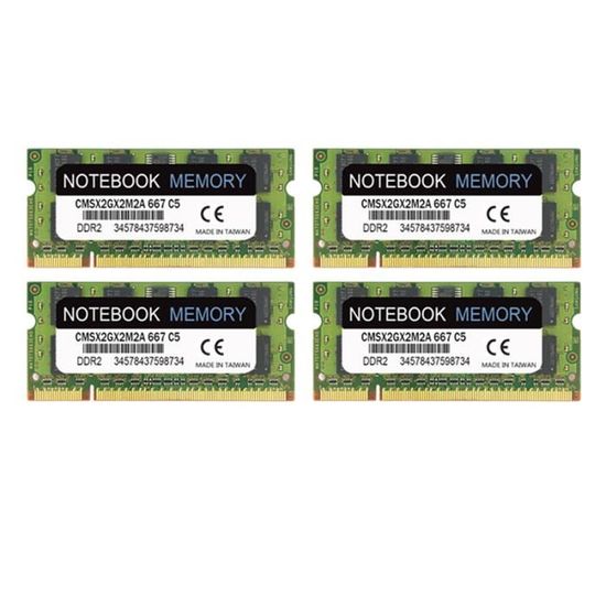 4X 2 Go de Mémoire SODIMM pour Ordinateur Portable DDR2 667 MHz PC2 ...