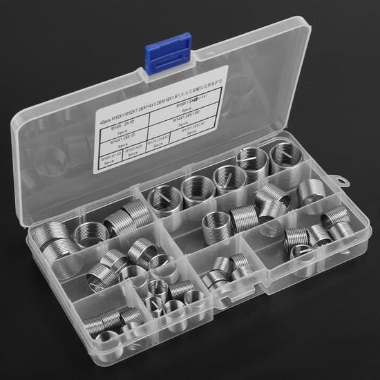 YOSOO Insert fileté Kit de réparation de filetage de vis 40 pièces Kit ...