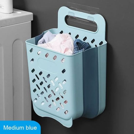 Panier à linge,Medium Blue Basket--Panier De Rangement Pliable Pour ...